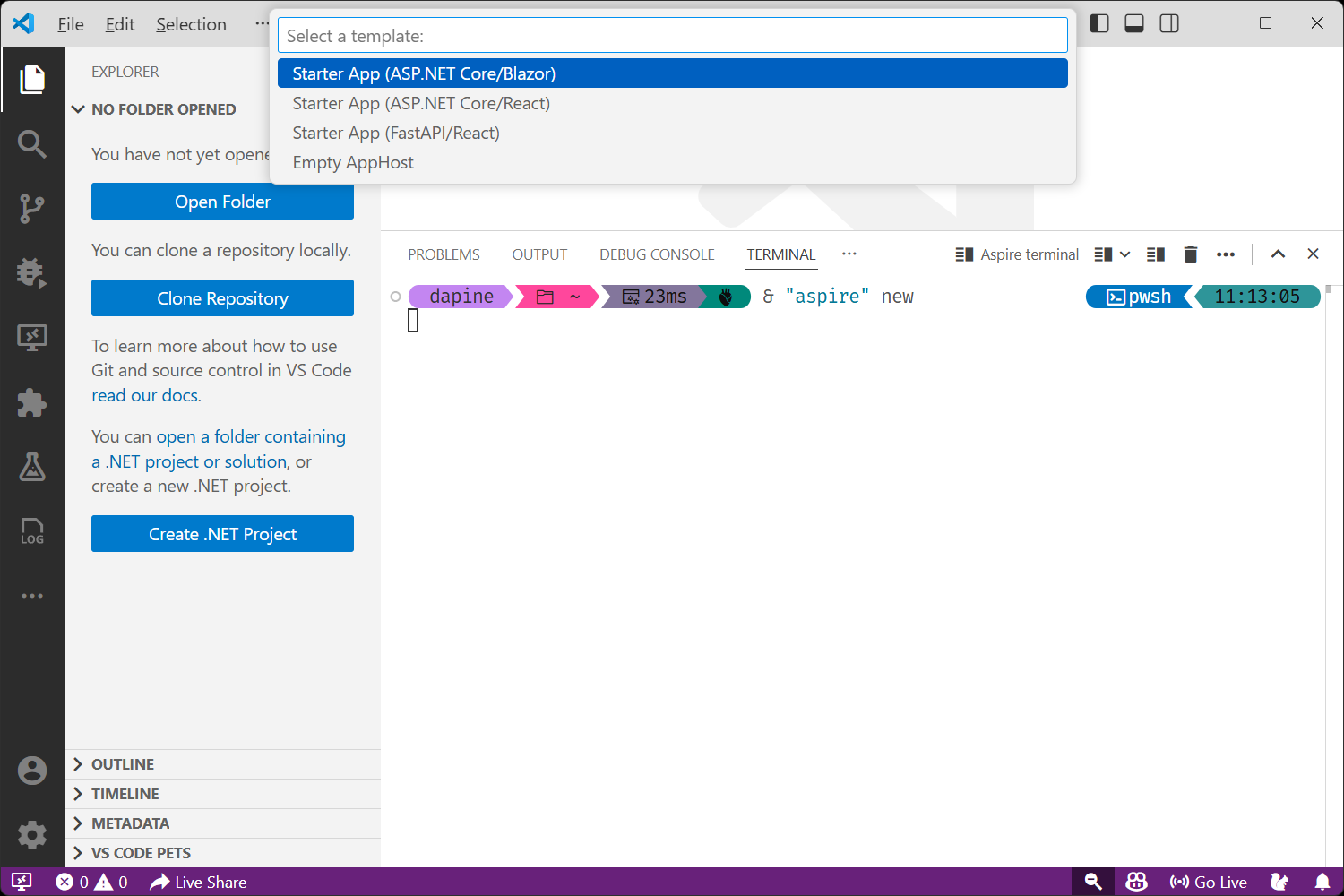 Aspire Visual Studio Code extension | Aspire