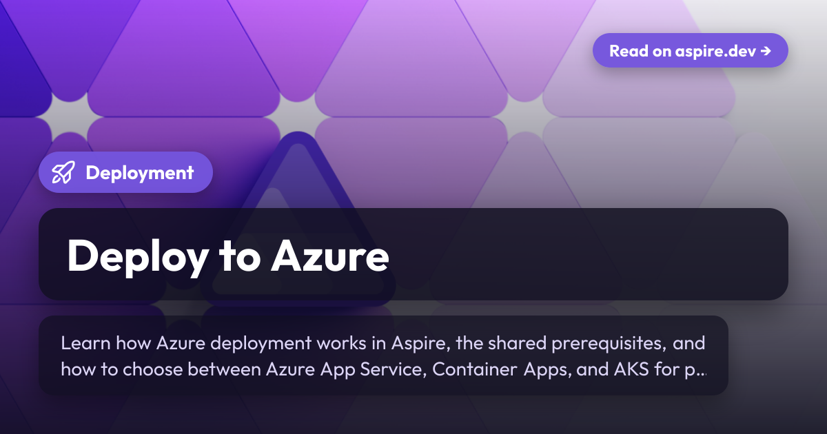 Deploy to Azure | Aspire