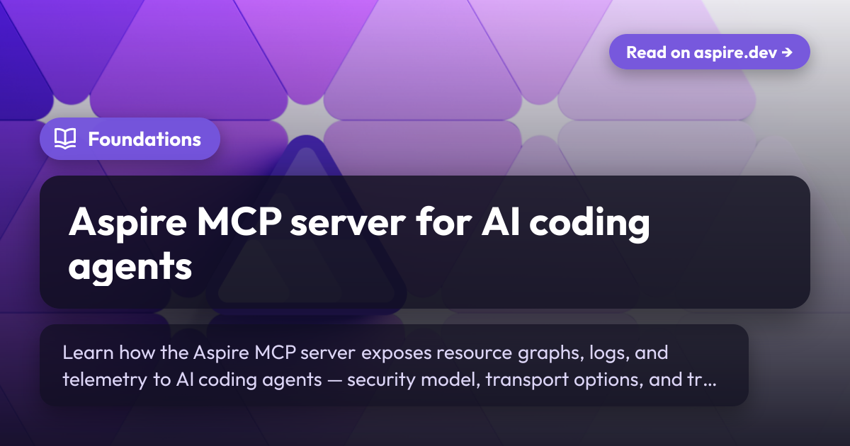 Aspire MCP server for AI coding agents | Aspire