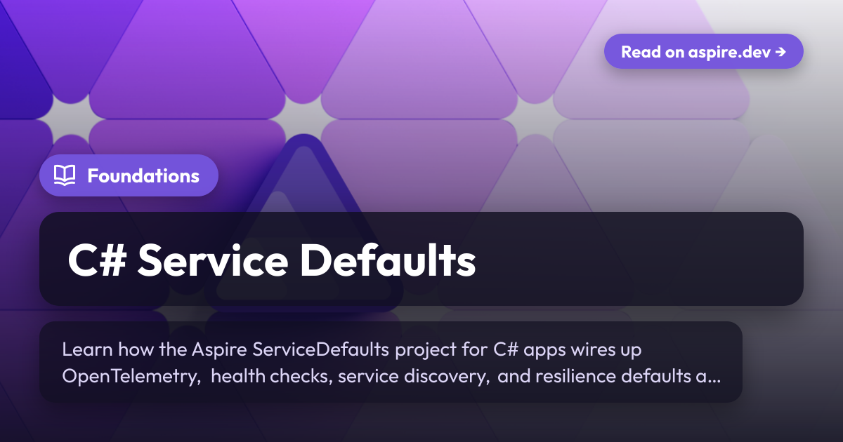 C# Service Defaults | Aspire