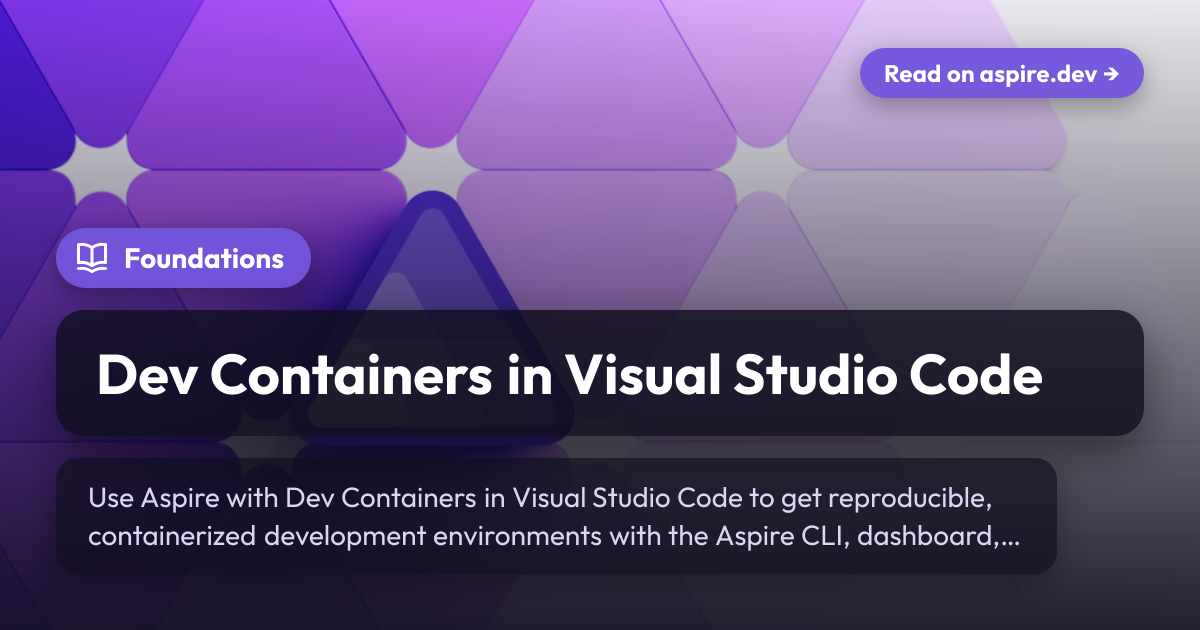 Dev Containers in Visual Studio Code | Aspire