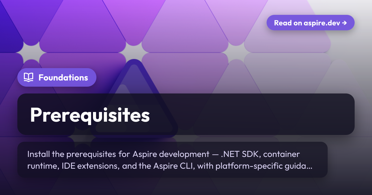 Prerequisites | Aspire