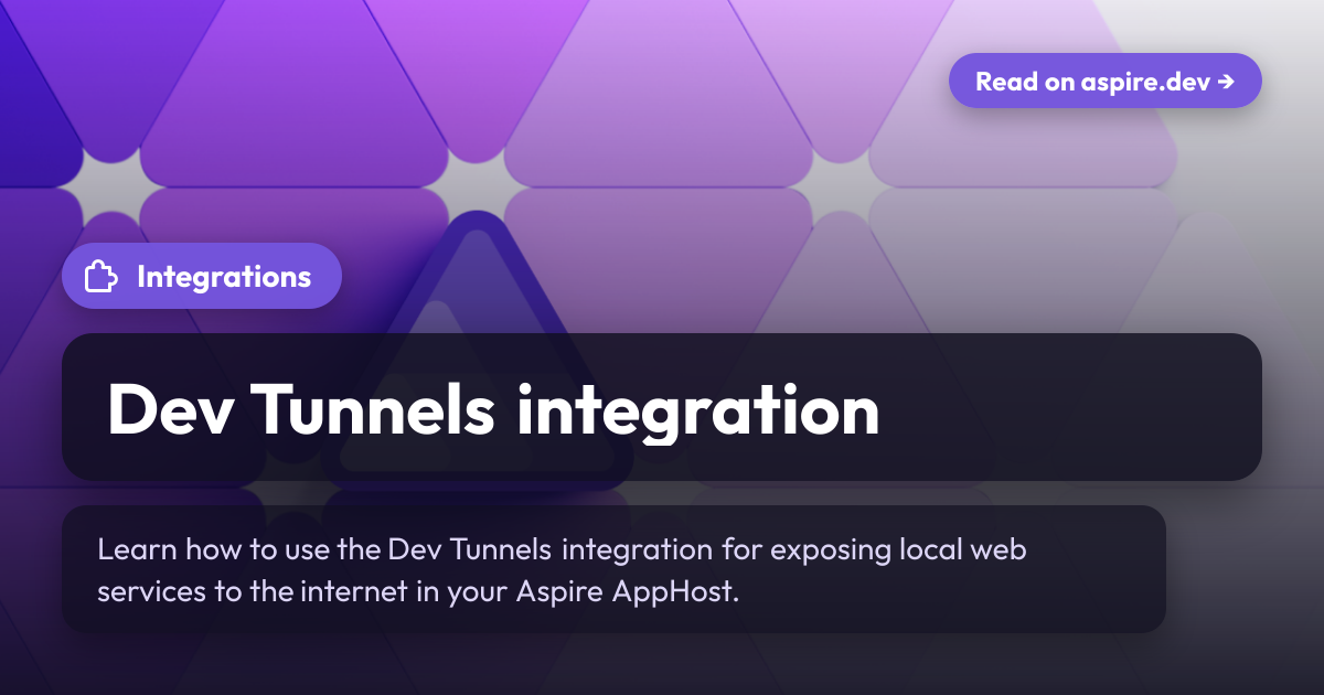 Dev Tunnels integration | Aspire