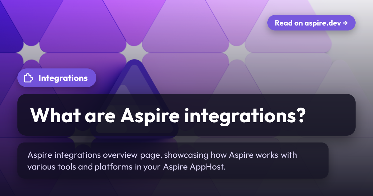 What are Aspire integrations? | Aspire
