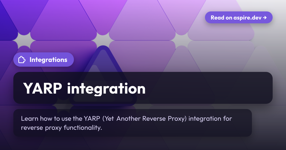 YARP integration | Aspire