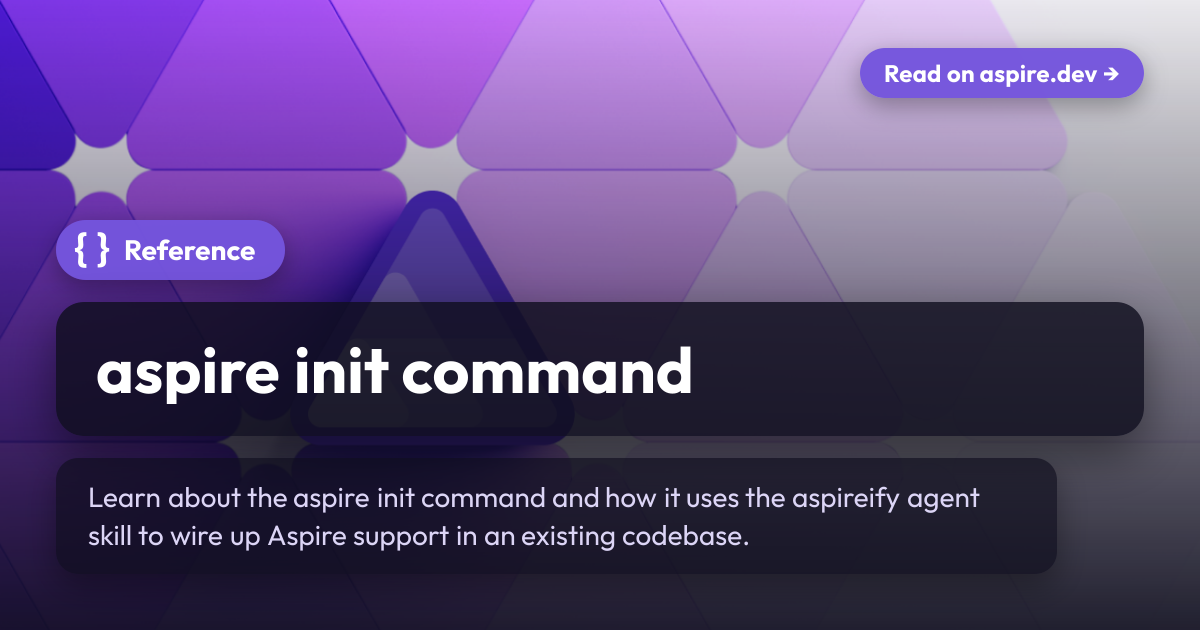 aspire init command | Aspire